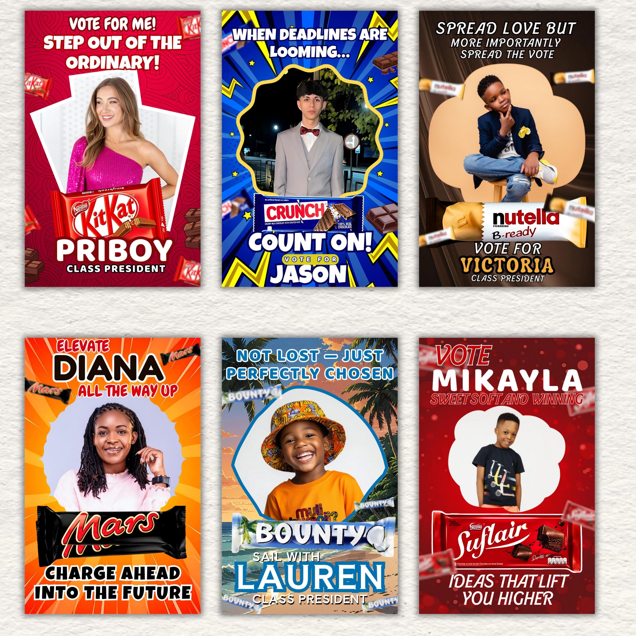 10 Homecoming Candy Card, Homecoming Campaign Candy Tags, Student ...