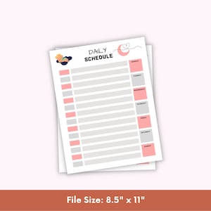 Editable Daily Schedule Daily Routineprintable Daily - Etsy