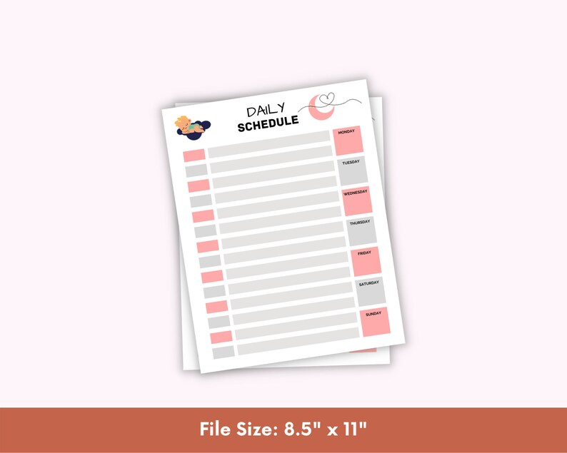 Editable Daily Schedule Daily Routineprintable Daily - Etsy