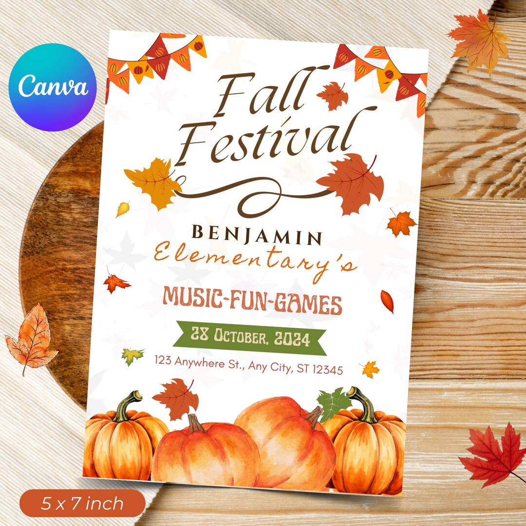 Fall Festival Invitation, Editable Fall Festival Flyer, Church Fall ...