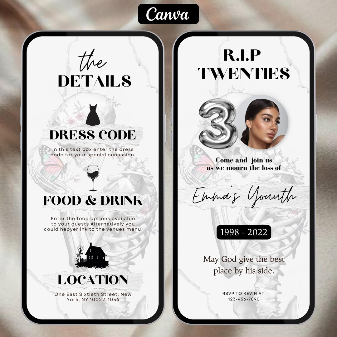 RIP to My 20s Party Invite, Death to My 20s Birthday Invitation, 30th ...