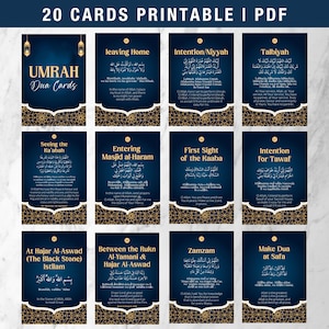 20 Umrah Dua Cards Printable, Umrah Flashcards, Umrah Mubarak Gift ...
