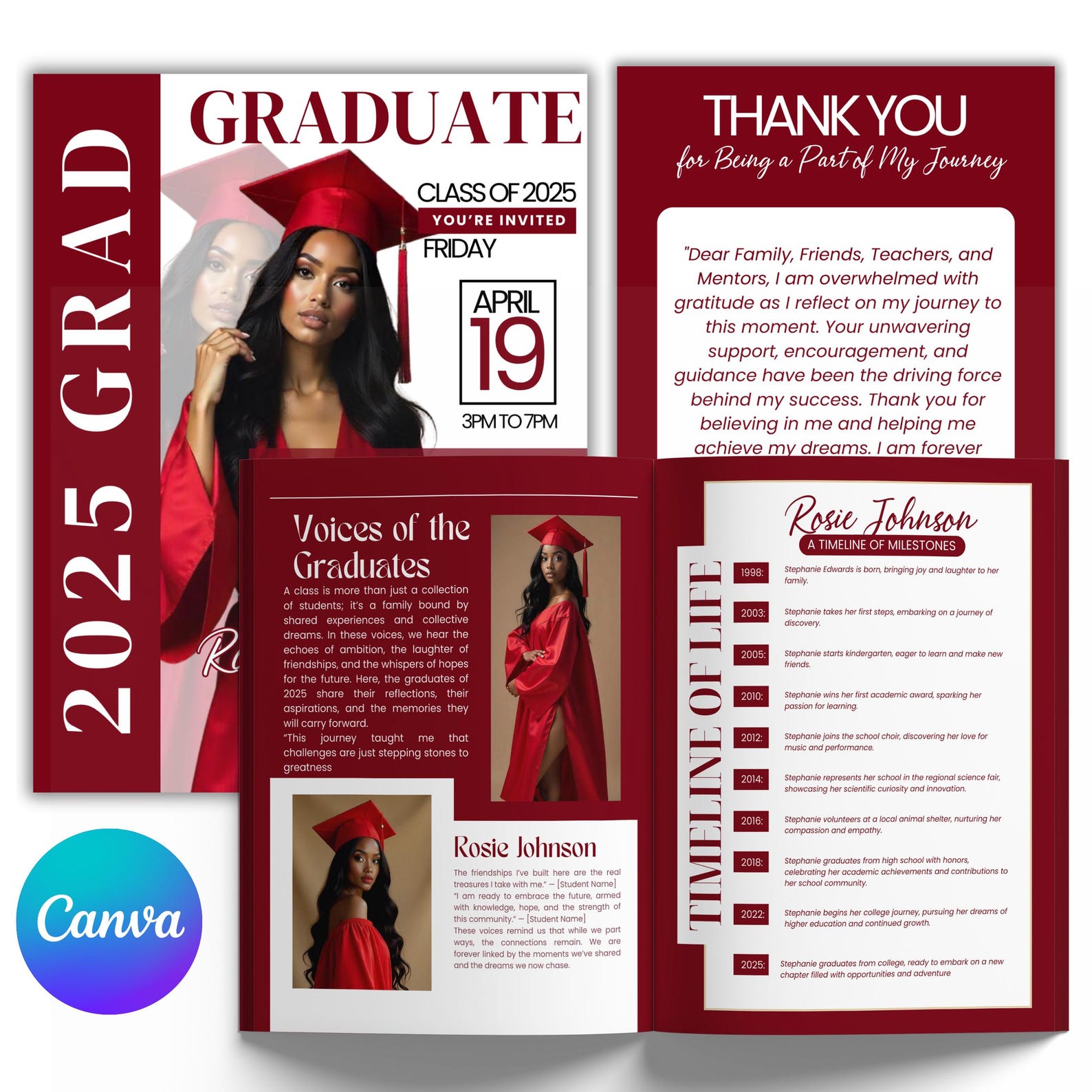 Graduation Magazine Template, High School Senior Graduation Magazine ...