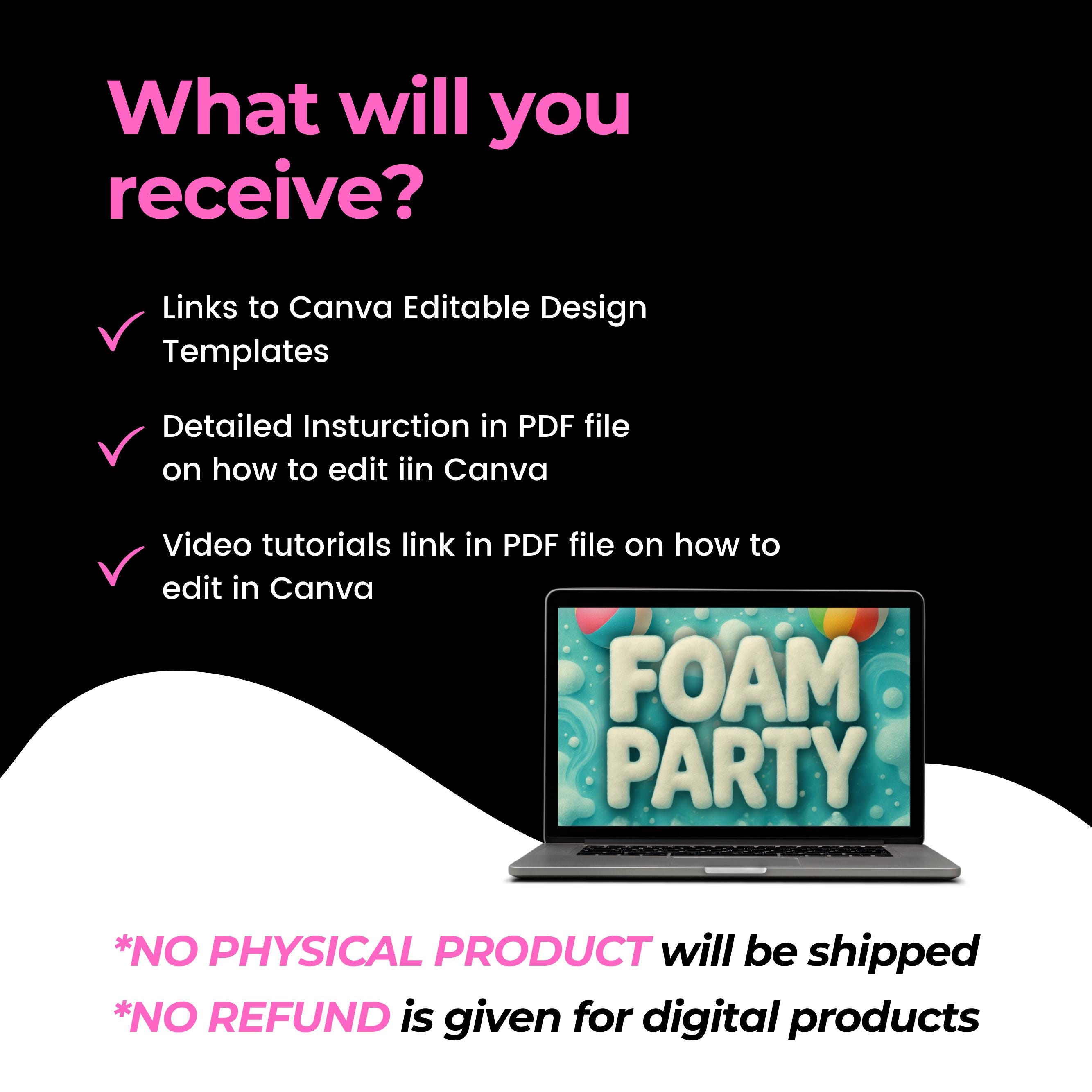 Foam Party Invitation, Editable Foam Party Invite, Bubble Birthday Card ...