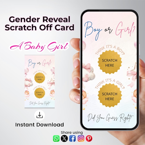 Gender Reveal Scratch Card - Etsy
