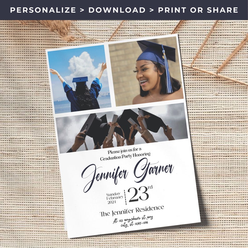 Graduation Party Invitation, Graduation Evite, Grad Announcement, Grad ...