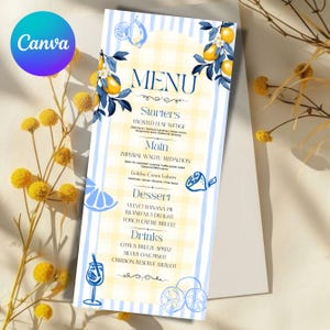 Italian Summer Dinner Menu Card, Italian Menu Card, Birthday Dinner ...