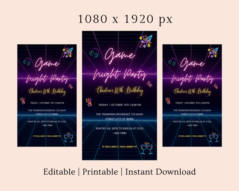 Night Game Flyer Casino Night Party Game Night Template - Etsy
