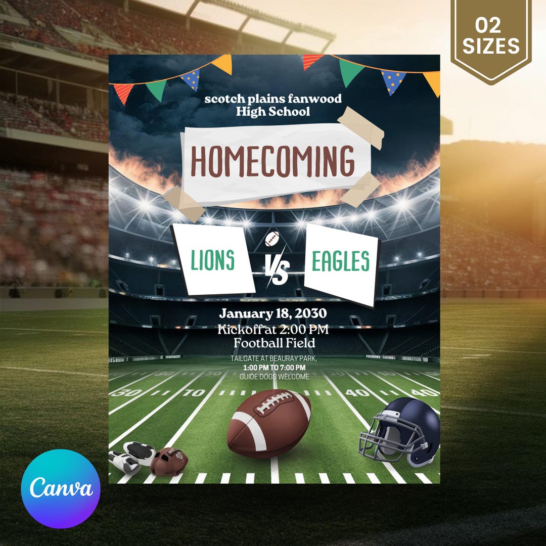 Homecoming Invitation, Editable Football Homecoming Invitation, 2024 ...