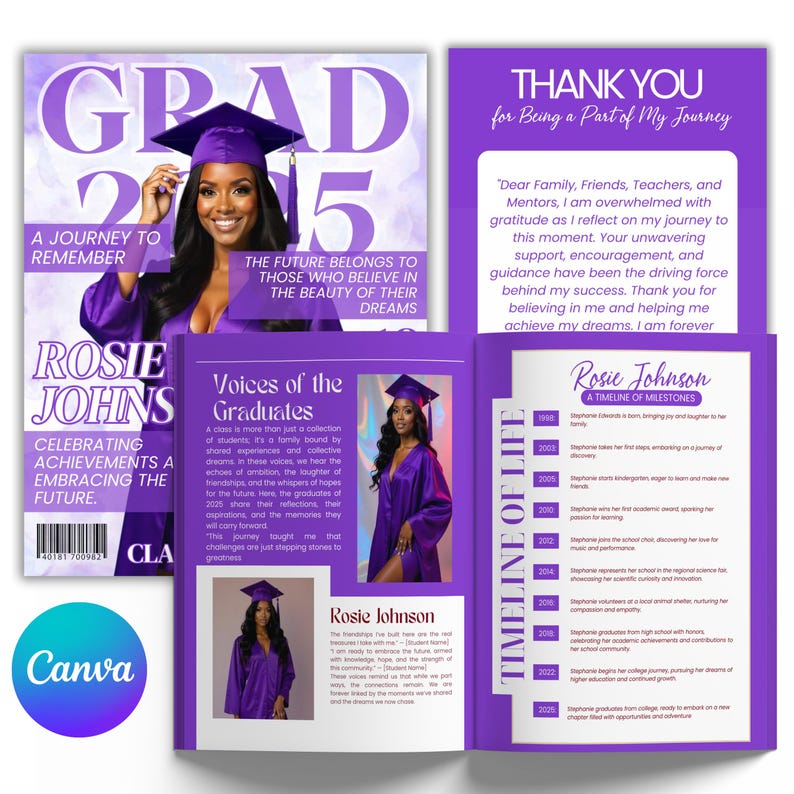 Graduation Magazine Template, High School Senior Graduation Magazine ...