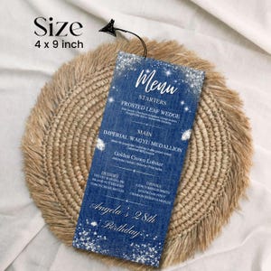 Denim and Diamonds Birthday Menu, Editable Denim & Diamonds Birthday ...