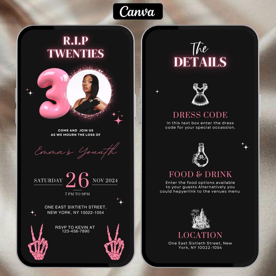 RIP à la fête des années 20, invitation à la mort de ma 20e ...