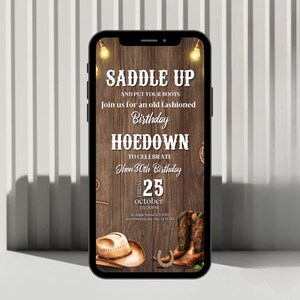 Editable Western Hoedown Birthday Invitation, Cowboy Boots Digital ...