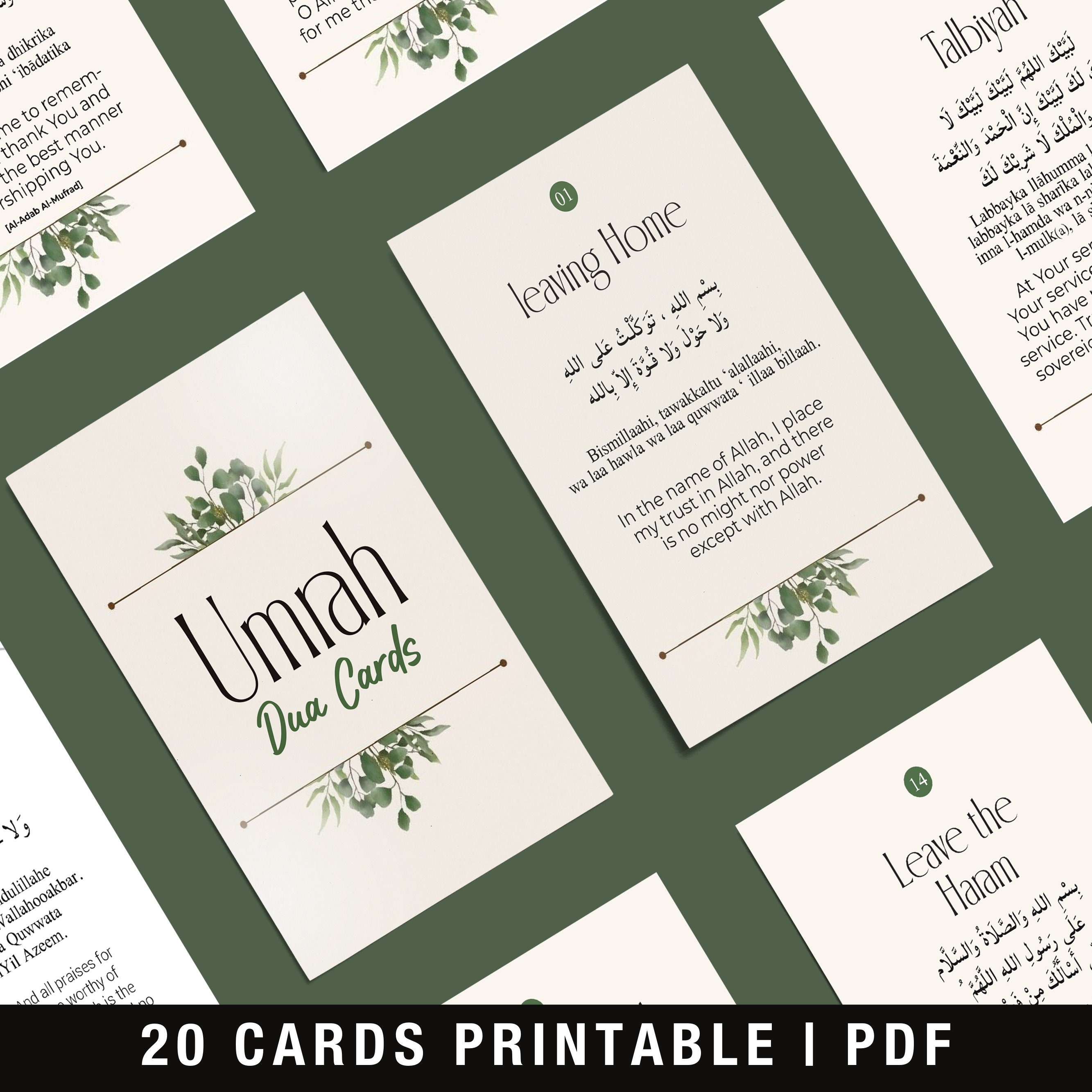 20 Umrah Dua Cards Printable, Umrah Flashcards, Umrah Mubarak Gift ...