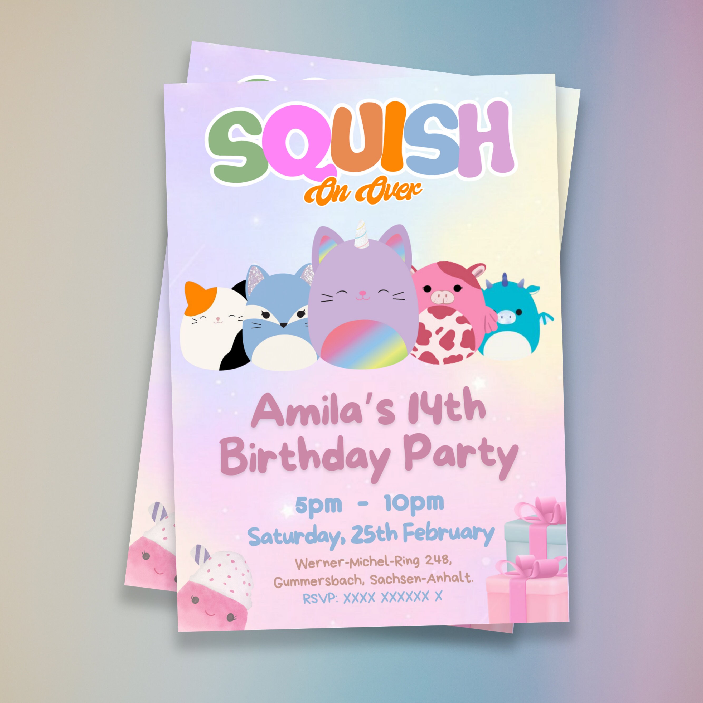 Squishmallow Birthday Invitation, Squishmallow Party Birthday ...