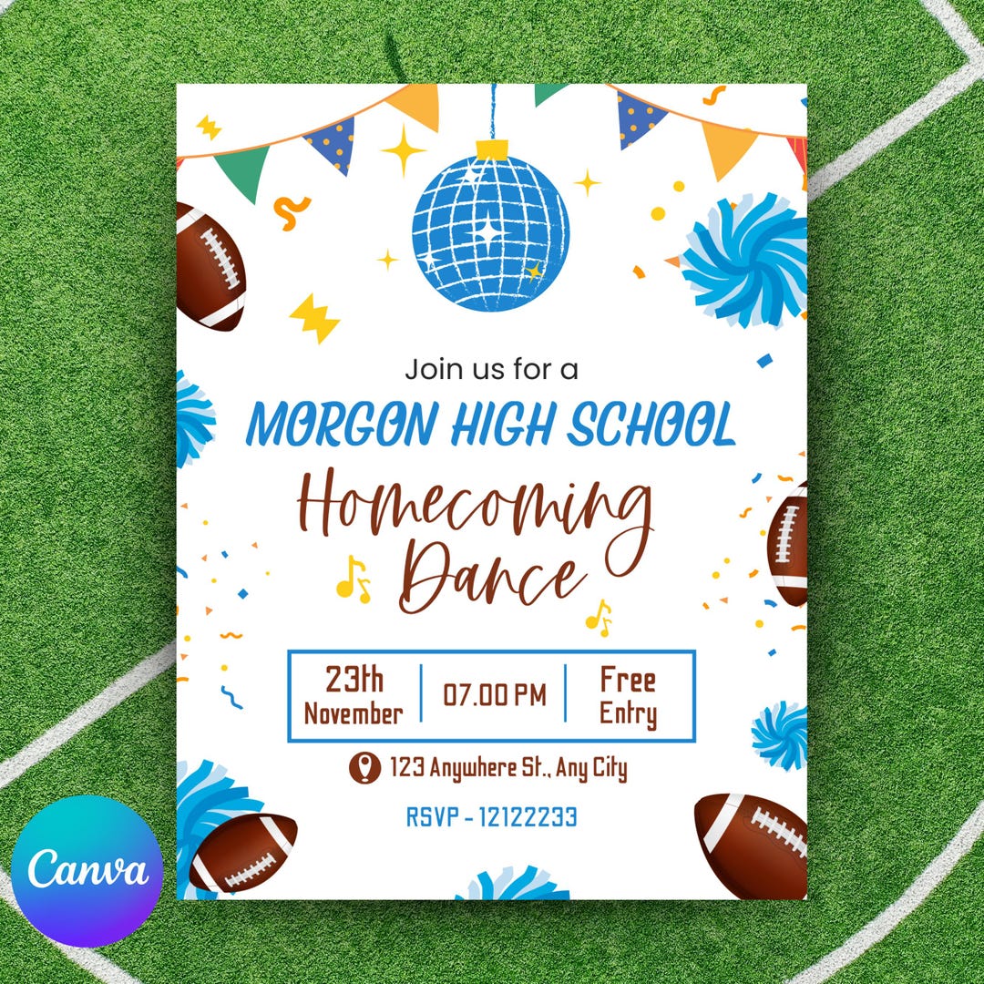 Homecoming Invitation, Editable Homecoming Dance Invitation, 2024 ...
