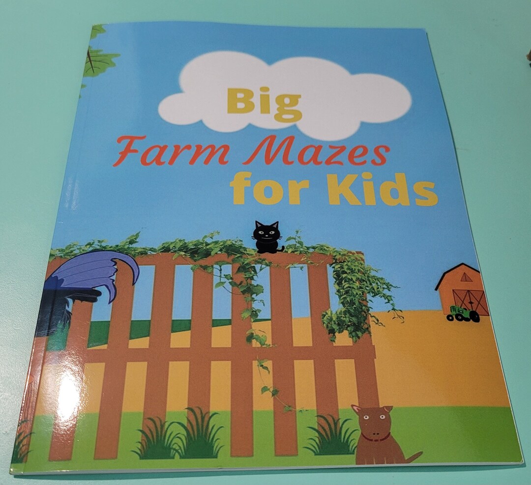 Big Farm Mazes for Kids: With Farm Animals for Kids Ages 4-8,paperback ...