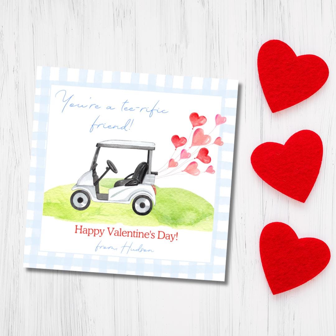 GOLF TEE BLUE - Printable Valentine Cards for Kids, Classroom ...