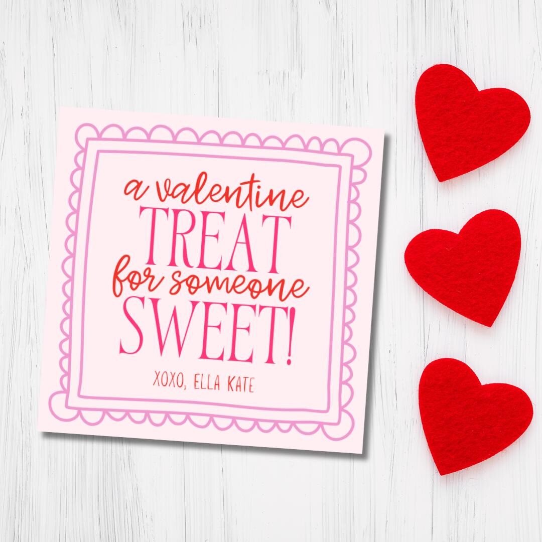 SWEET TREAT - Printable Valentine Cards for Kids, Classroom Valentines ...