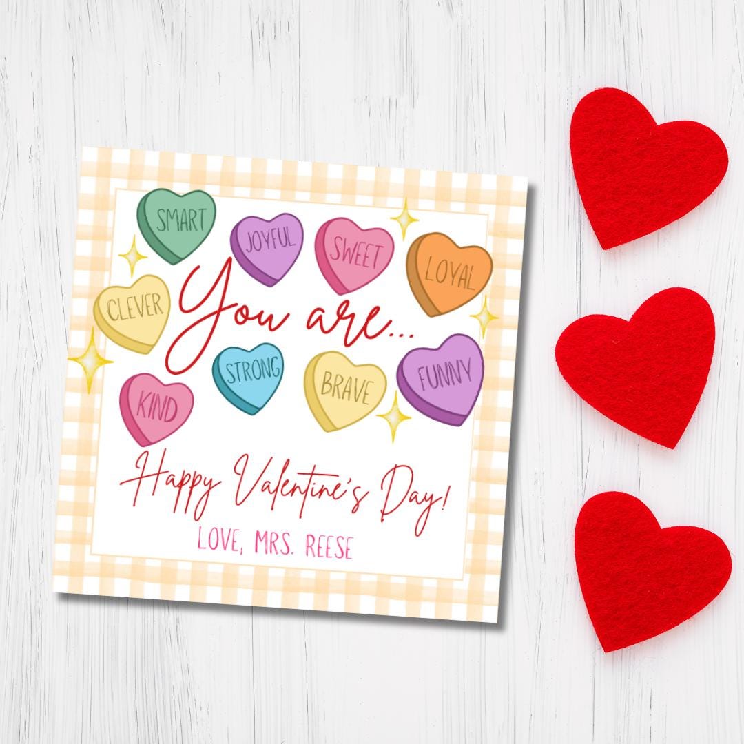 CONVERSATION HEARTS - Printable Valentine Cards for Kids, Classroom ...