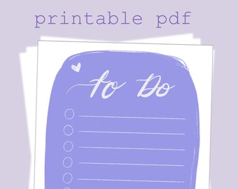 To Do List Printable Instant Download Simple List - Etsy