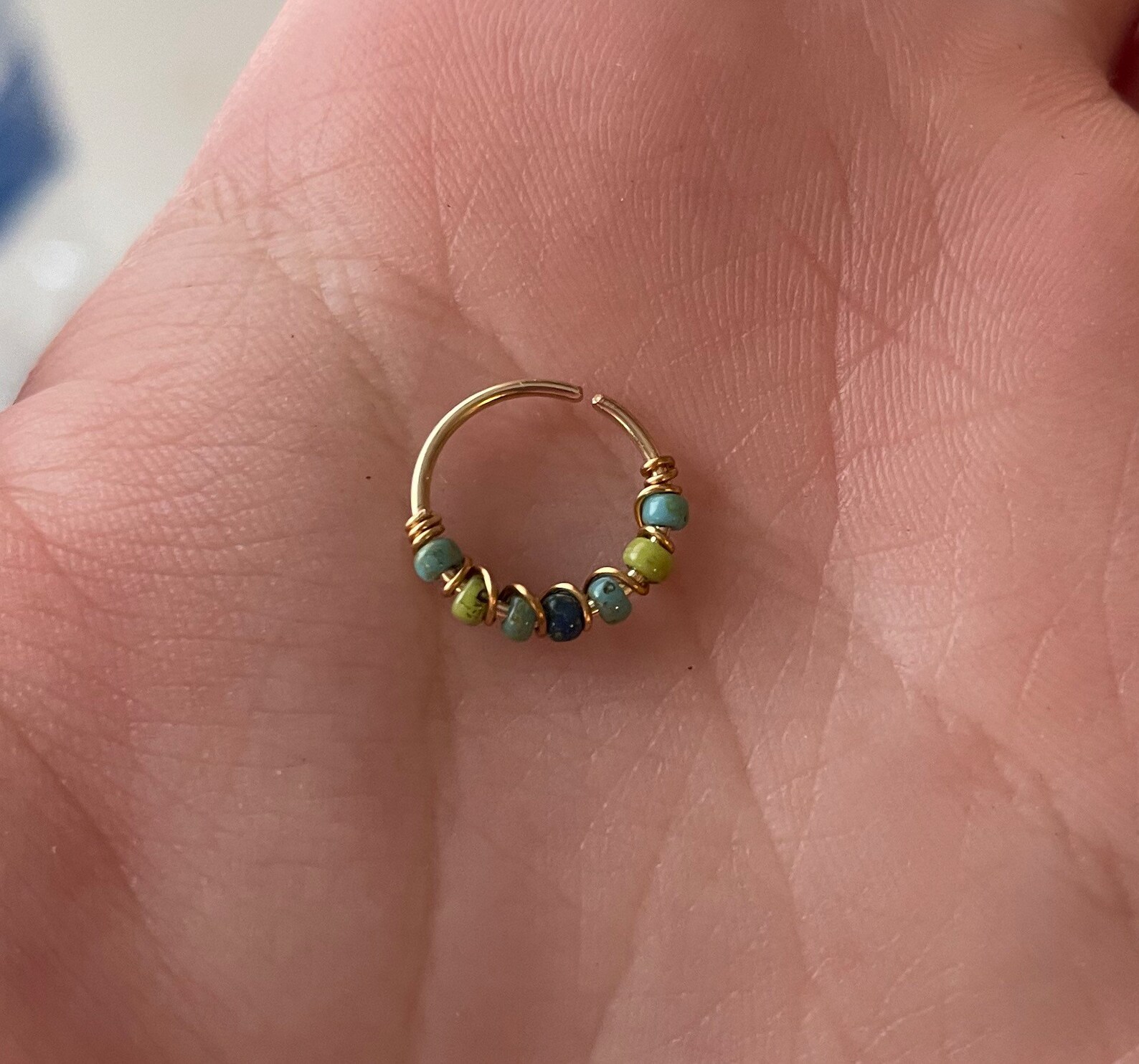 Picasso Bead Boho Nose Rings Nose Hoop Cartilage Hoop - Etsy