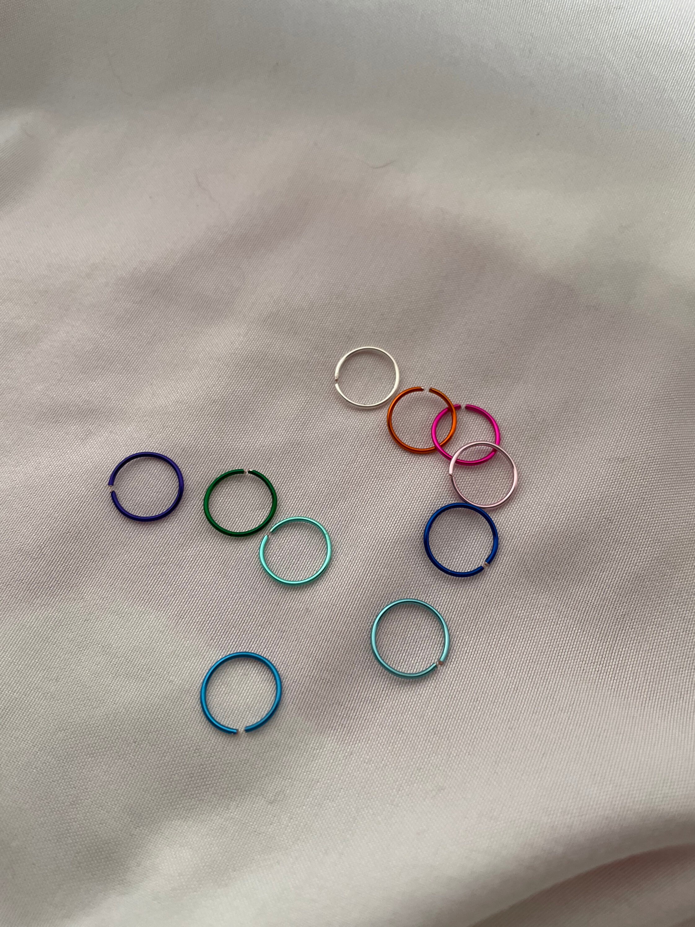 Silver In Multi Colour Nose Ring 10mm Peepflip®
