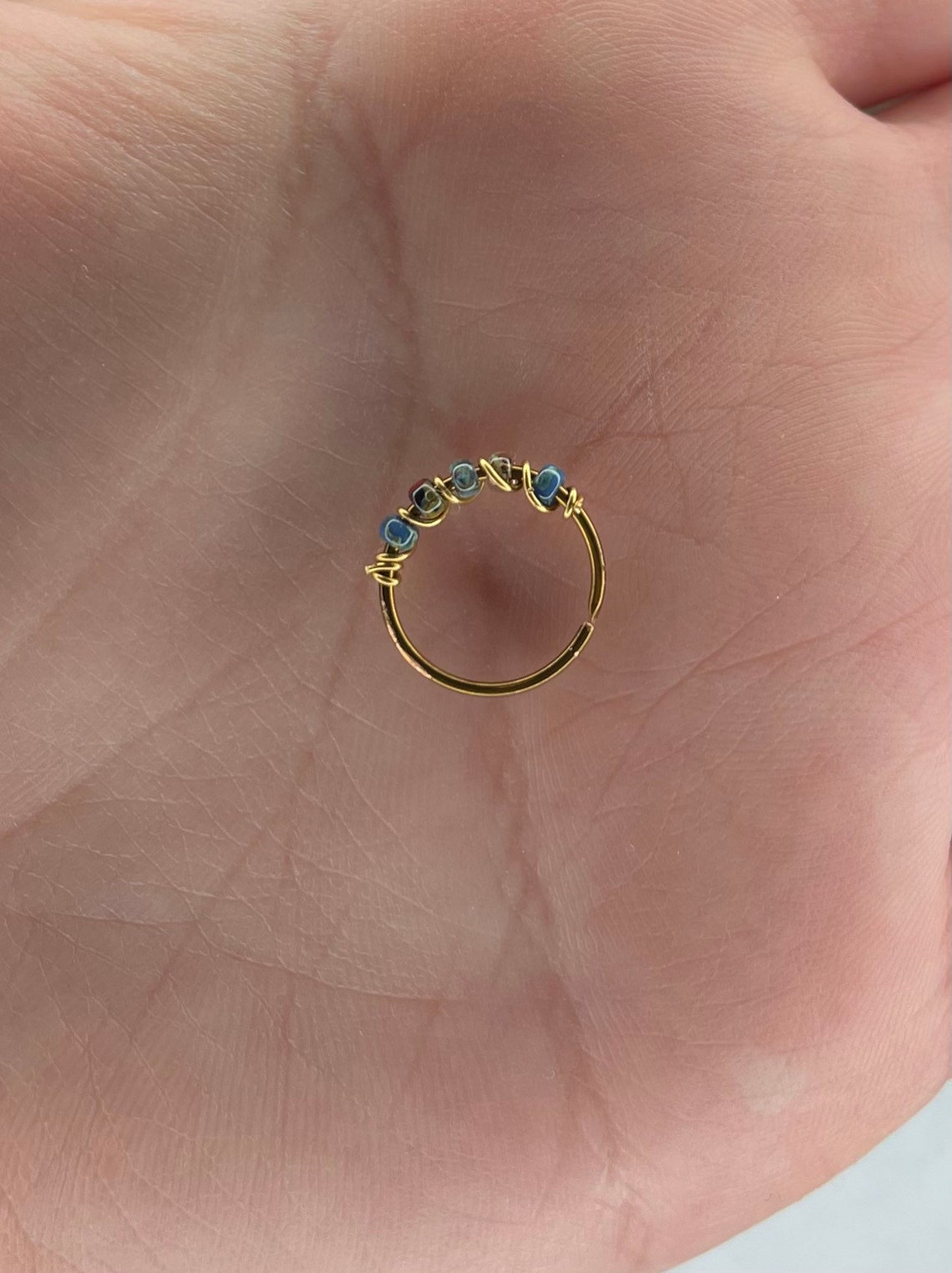 Picasso Bead Boho Nose Rings Nose Hoop Beaded Nose Hoop | Etsy