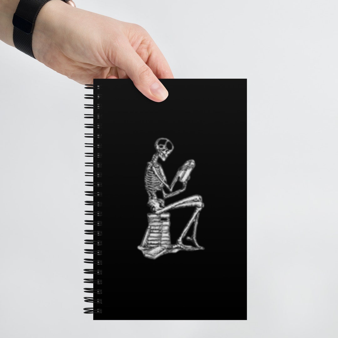 Notebook Skeleton Reading Book Cemetery Theme Notebook - Etsy