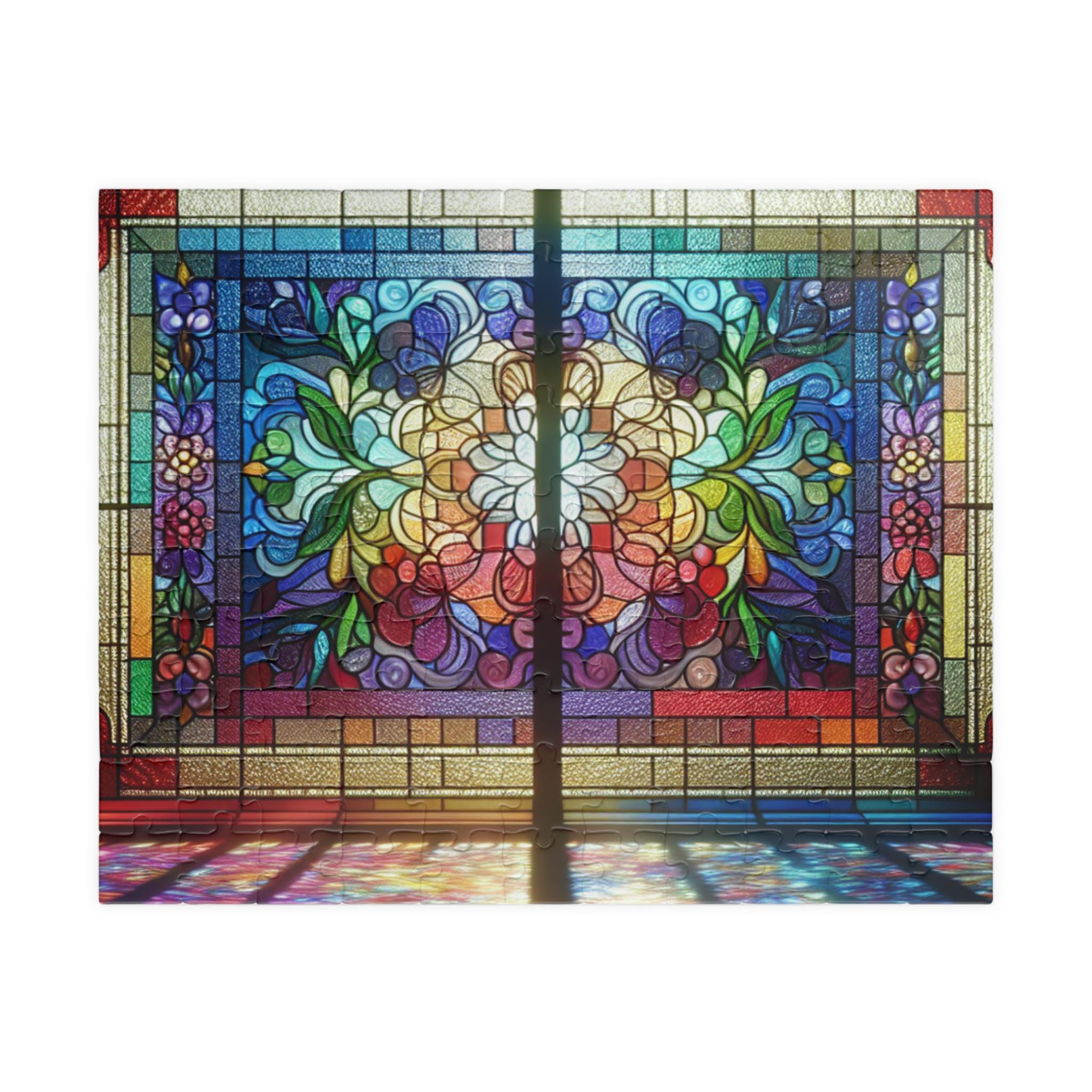Puzzle Stained Glass Window AI Art Jigsaw Puzzle, Housewarming Gift - Etsy