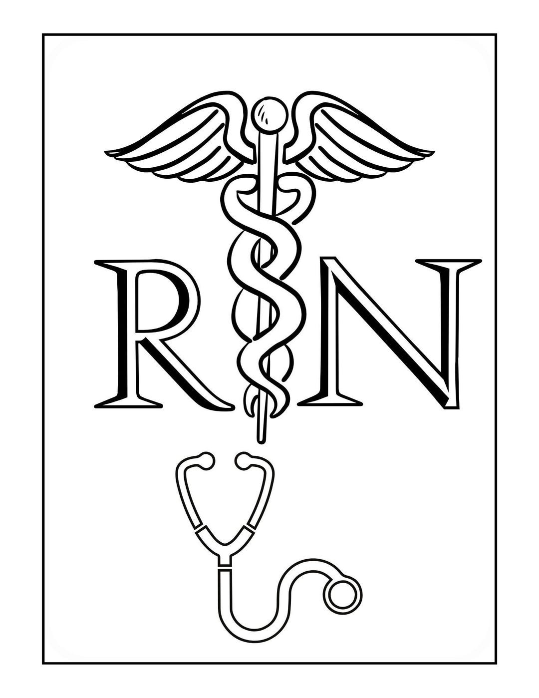 Coloring Page for Nursing Students and Working Nurses Digital Download ...