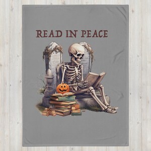 Readers' Gothic Throw Blanket, Cemetery Theme With read in Peace Over a ...
