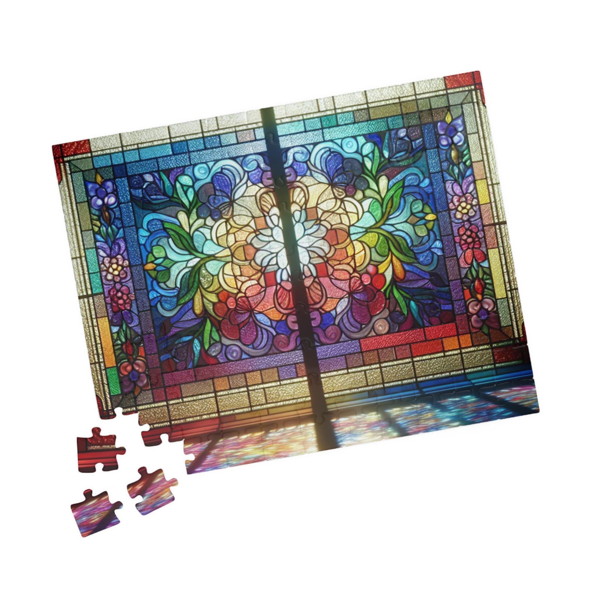 Puzzle Stained Glass Window AI Art Jigsaw Puzzle, Housewarming Gift - Etsy