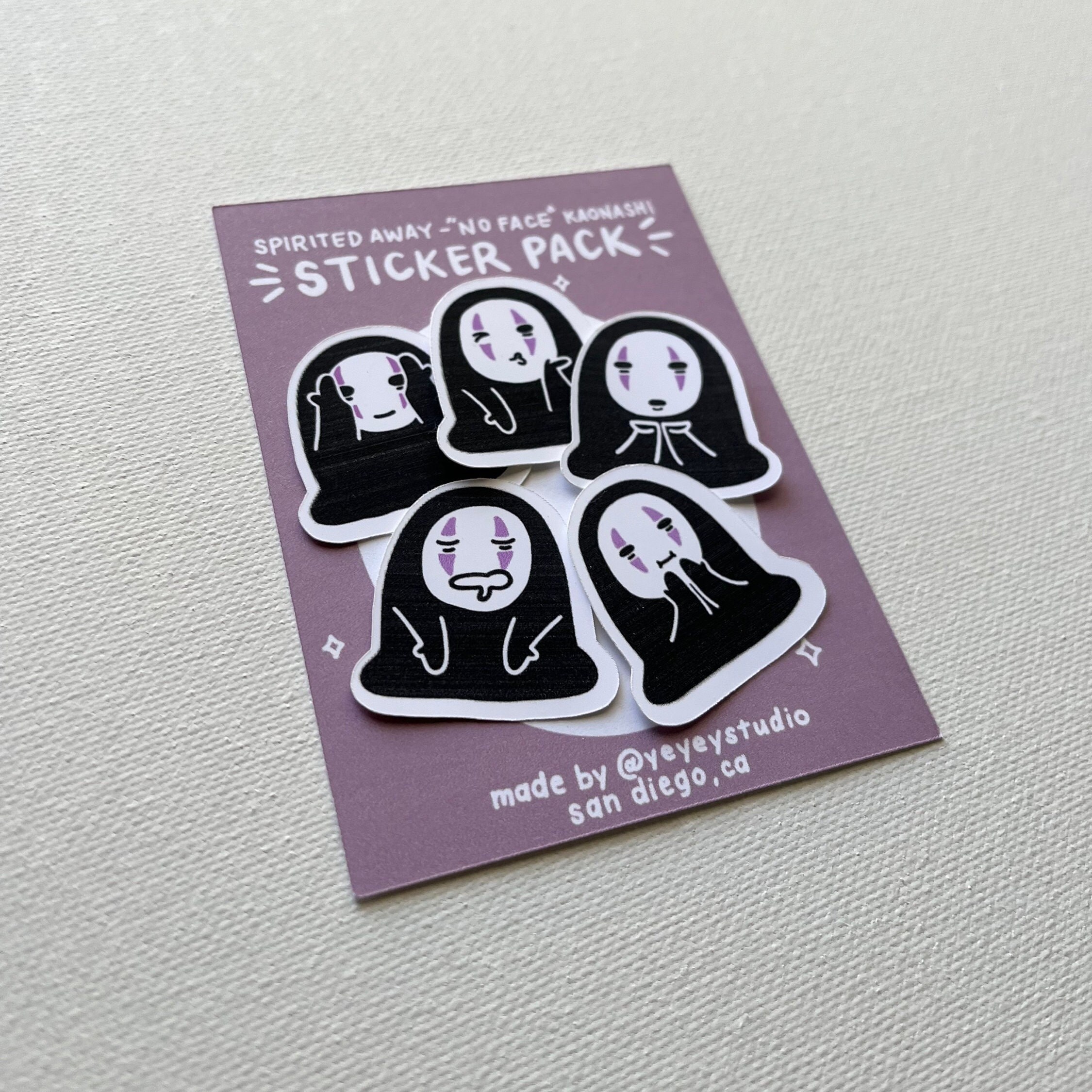 Sticker Pack 5 Noface Kaonashi / Kawaii Studio Ghibli / - Etsy