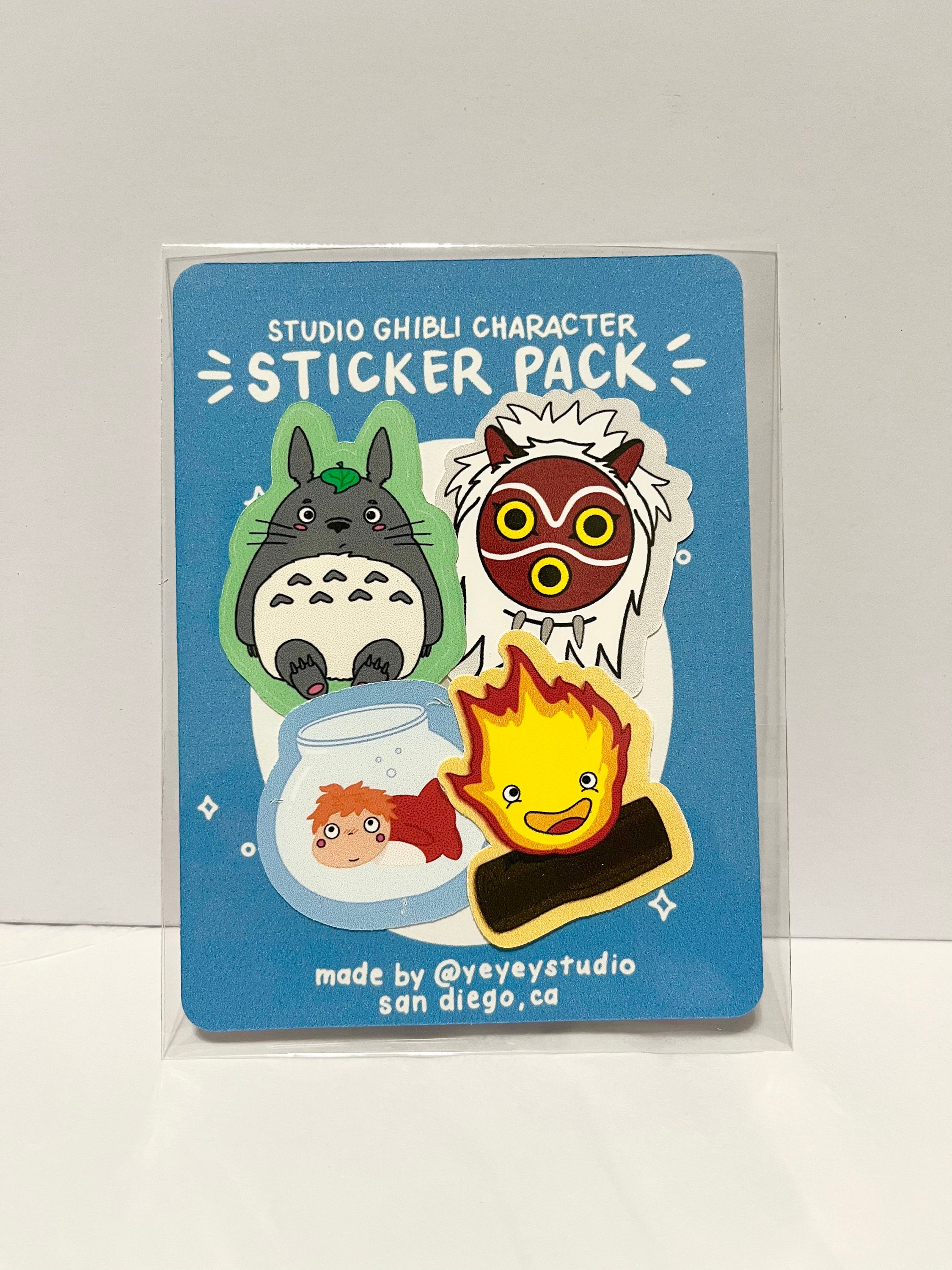 Studio Ghibli Sticker Pack (4), Totoro, Princess Mononoke Mask, Ponyo ...