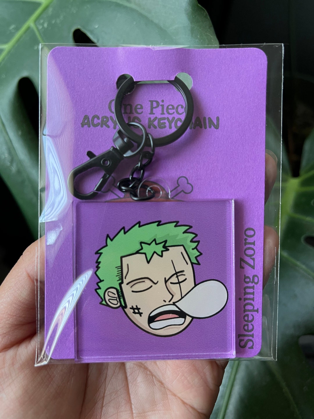 Roronoa Zoro Acrylic Keychain — Black Swivel Clasp Keychain / One Piece ...
