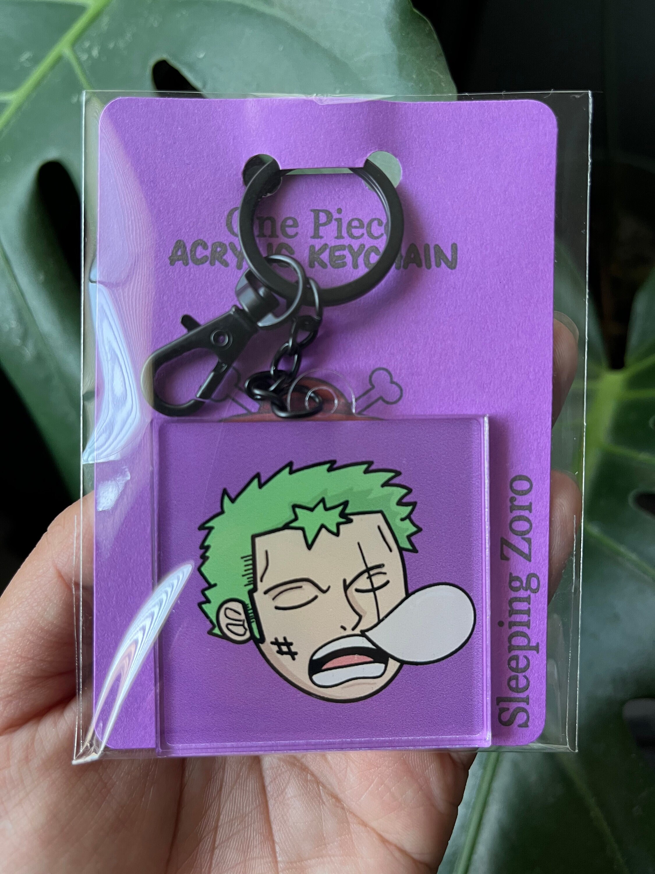 Roronoa Zoro Acrylic Keychain — Black Swivel Clasp Keychain / One Piece ...