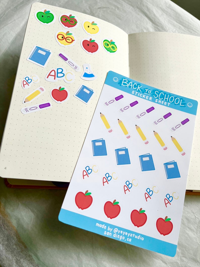 Back to School Sticker Sheets 1 & 2 — School Stickers / Stickers for ...