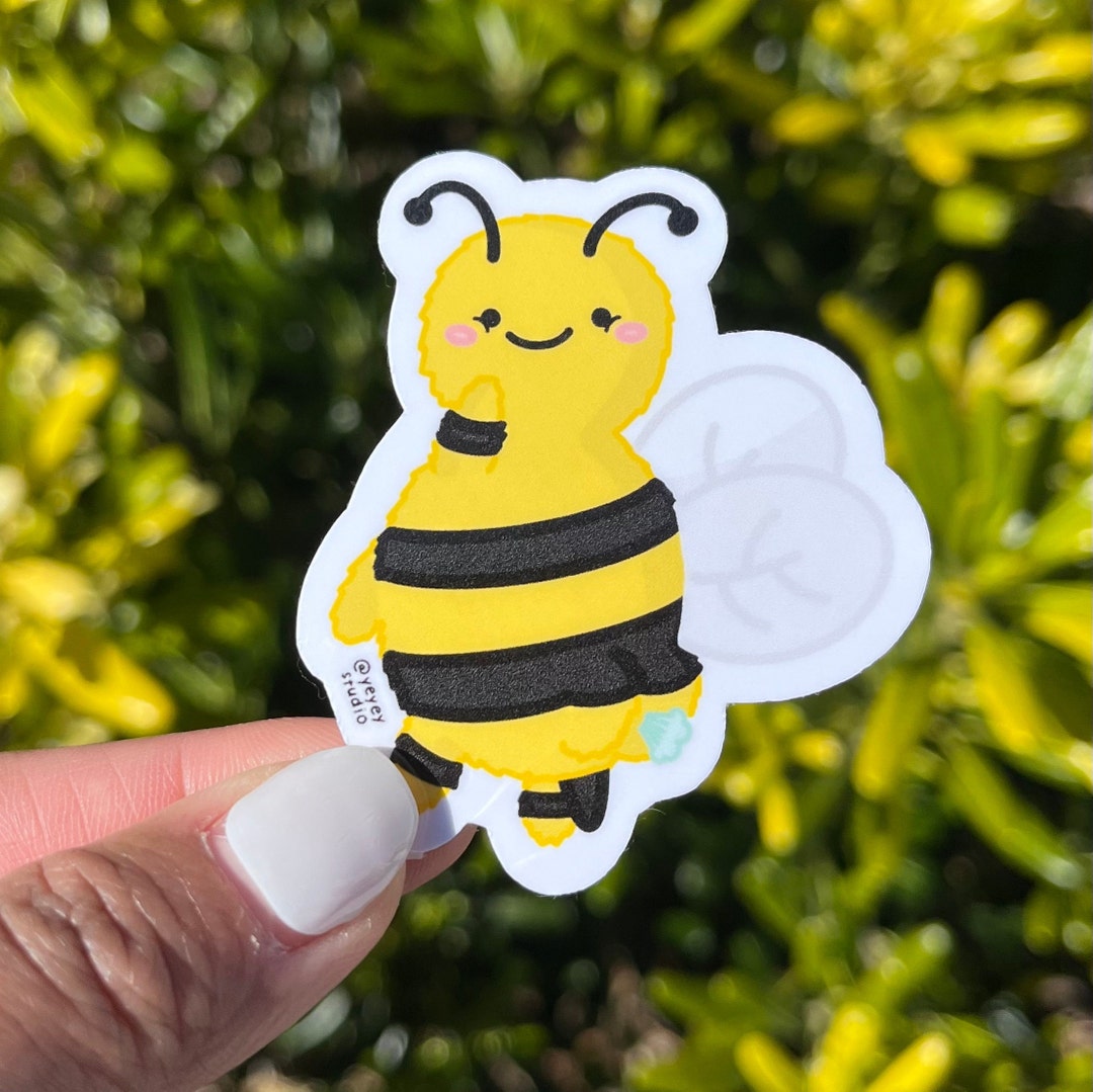 Kawaii Fuzzy Farting Bumblebee Laptop Sticker / Cute Spring Theme ...