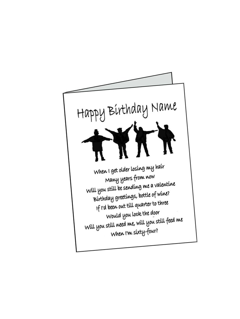 THE BEATLES When I'm Sixty Four Greeting Card Handmade Self Designed ...