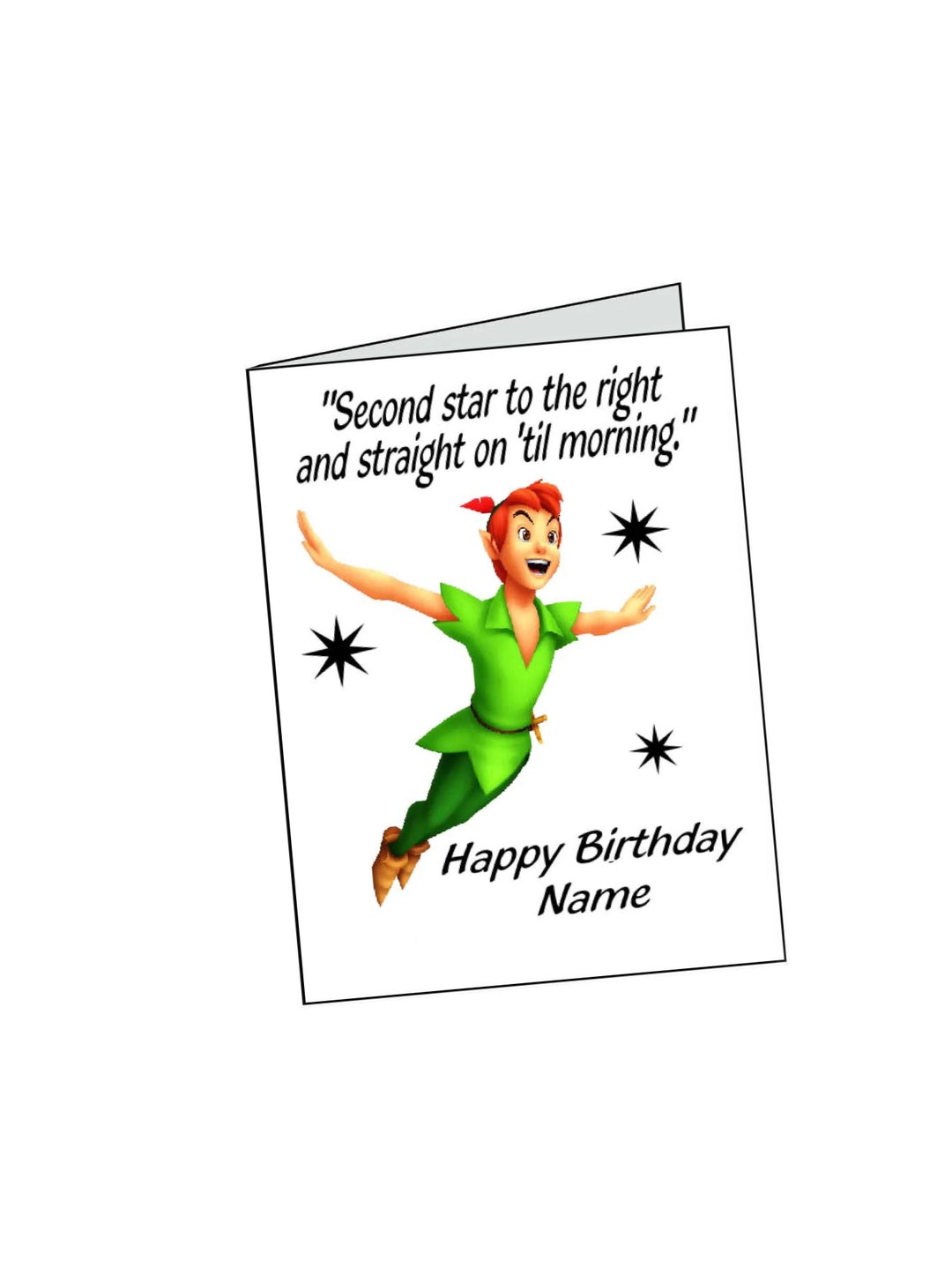 PETER PAN Greeting Card Handmade Self Designed Size A5 / A6 Birthday ...