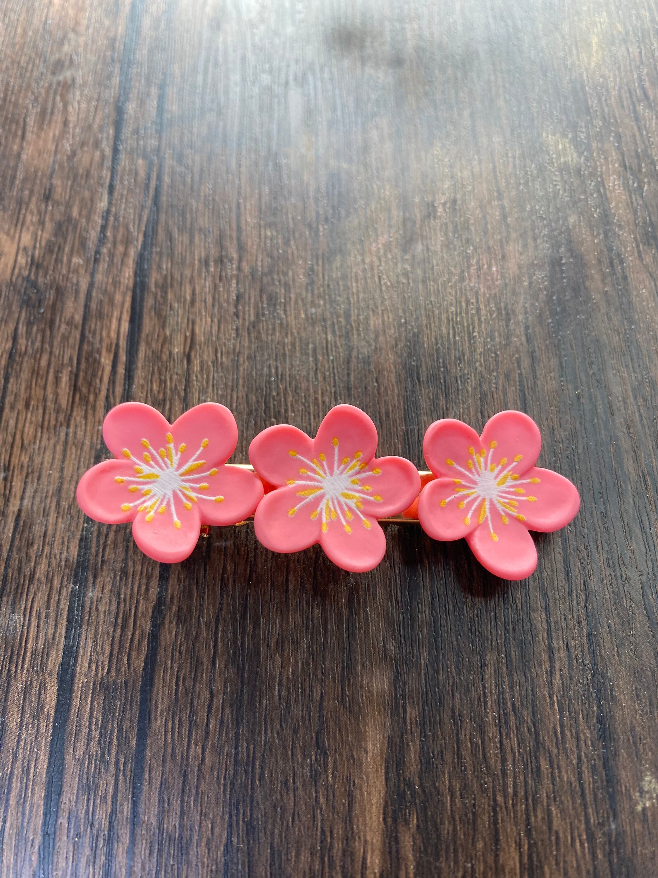 Hawaiian Hibiscus Flower Hair Clip, Spring Floral Hairclip, Cherry ...