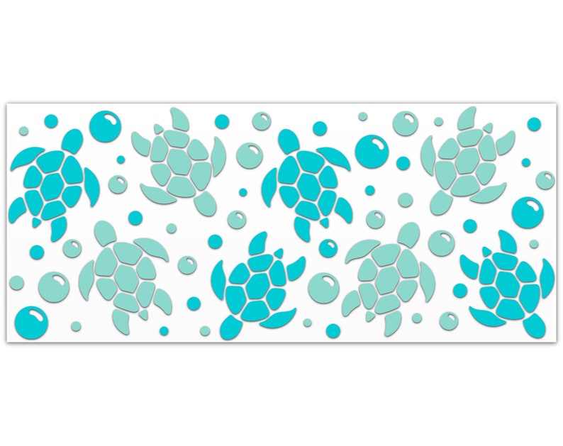 Sea Turtle Svg Libbey Glass Wrap Svg Summer Tropical Hawaii Etsy