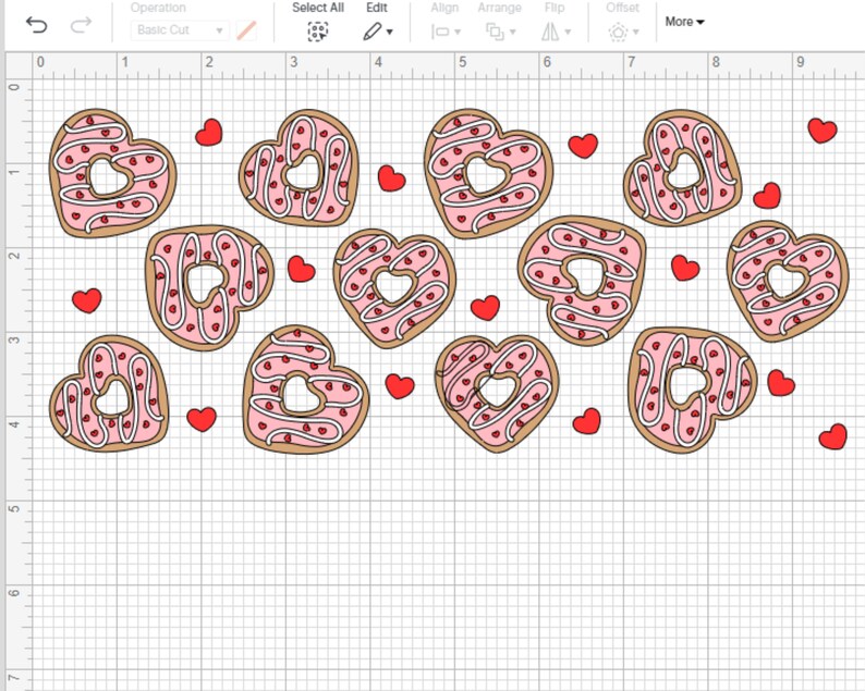 Valentine Heart Donut Svg Libbey Glass Wrap Svg, Valentines Day Svg ...