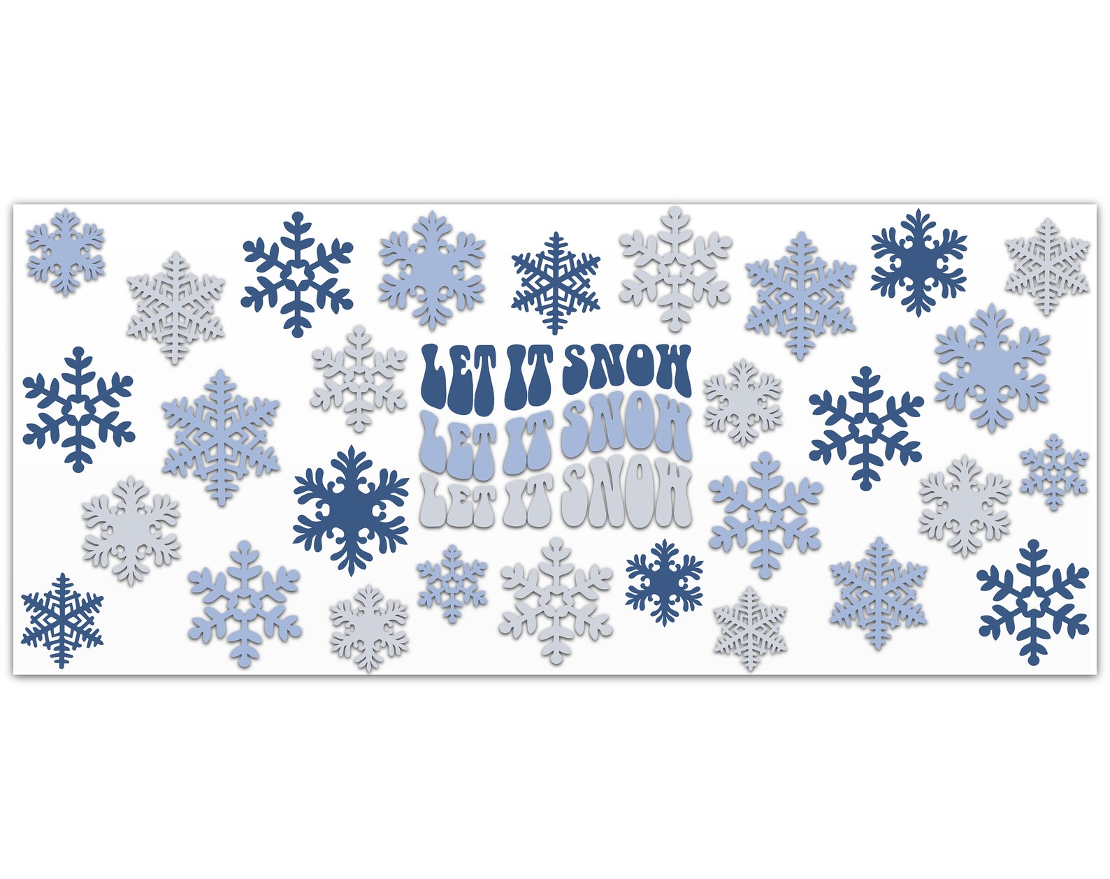 Snowflake SVG Libbey Glass Wrap Svg, Let It Snow SVG Winter Christmas ...