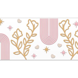 Boho Rainbow Wildflower Svg Libbey Glass Wrap Svg, Spring Summer Floral ...