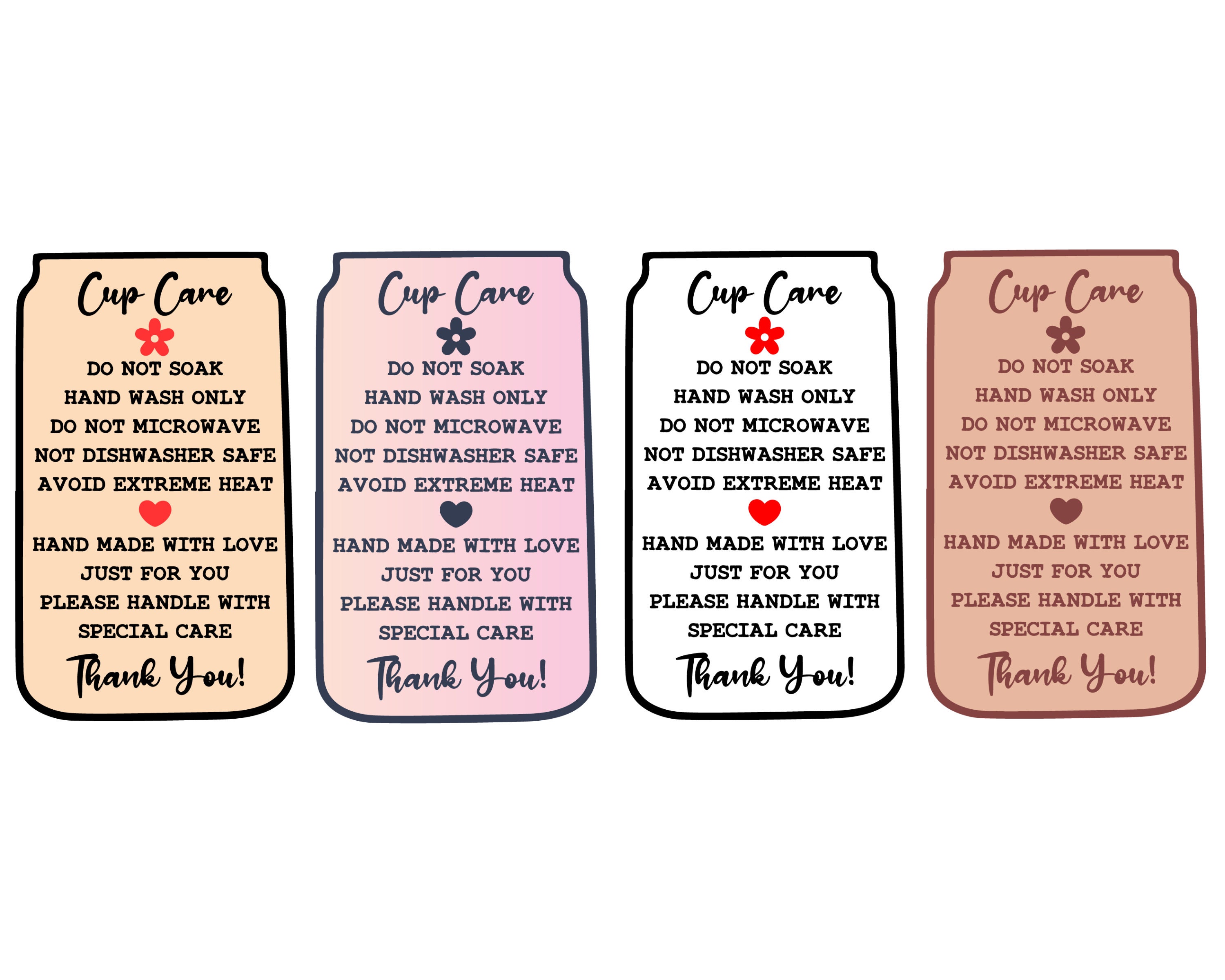 Libbey Glass Can Cup Care Card Png Ready to Print and Cut - Etsy Australia