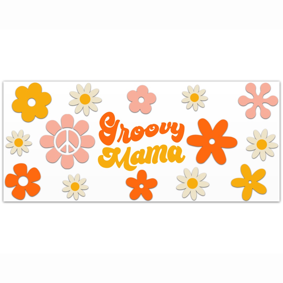 Groovy Mama Svg Libbey Glass Wrap Svg, Retro Summer Boho Mom Life Daisy ...