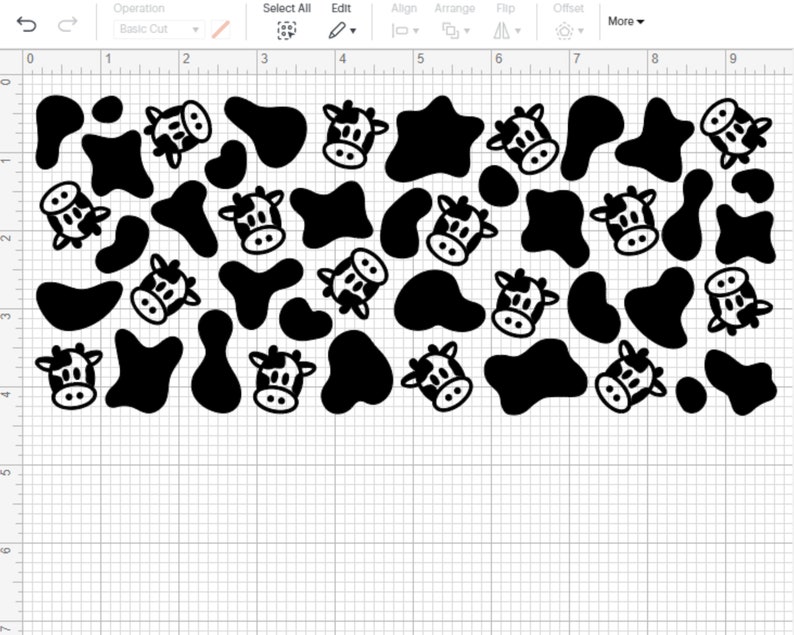 Cow Print Libbey Glass Wrap Svg Cow Head Pattern Animal Print - Etsy