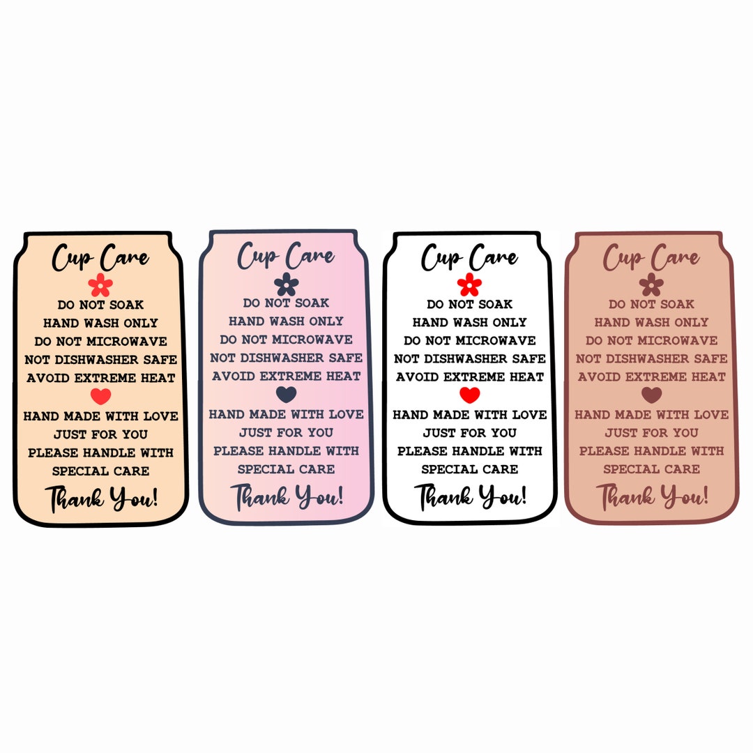 Libbey Glass Can Cup Care Card Png, Ready to Print and Cut Care ...